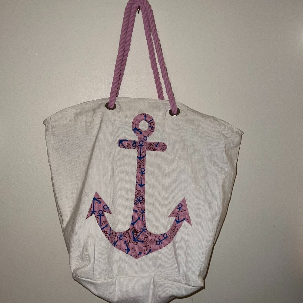 Mabelle Canvas Tote Bag - Anchor Design - Reusable, E… - Gem